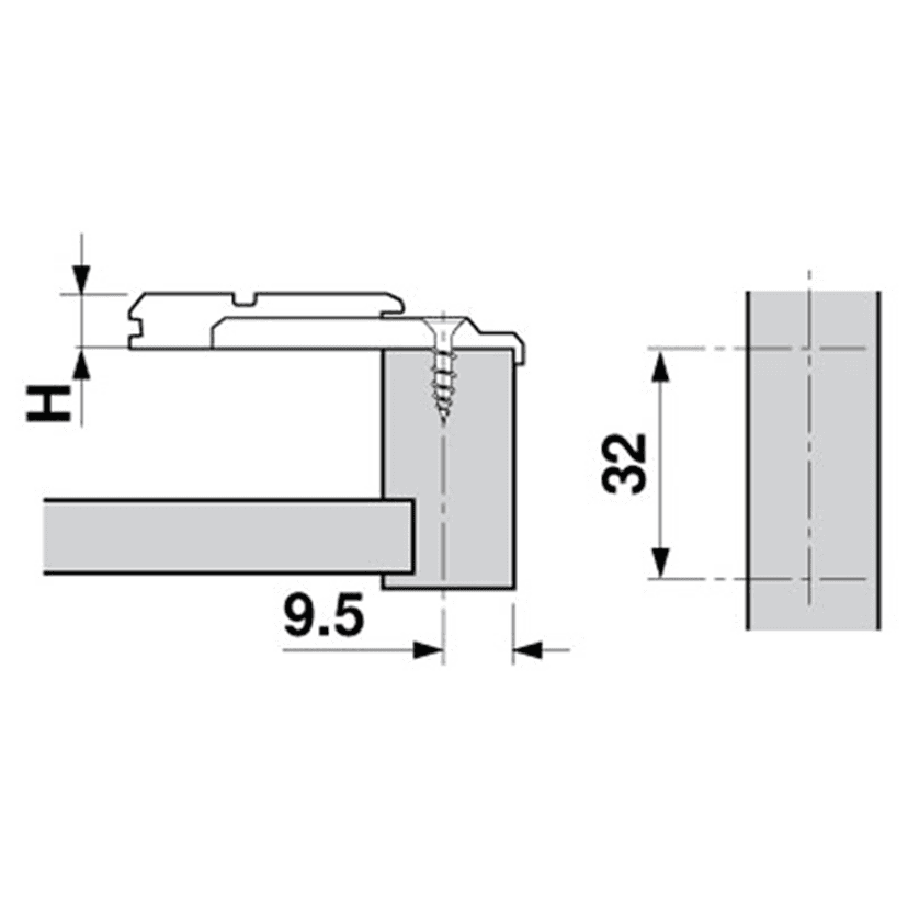 Clip Center-Mount Face Frame Mounting Plate, Nickel-Plated, Screw-On ...