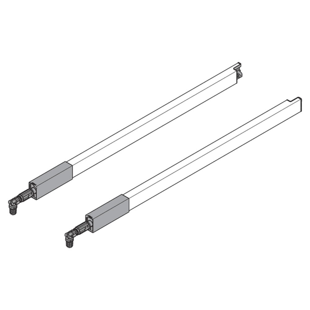 Tandembox Longside Gallery Rail for Deep Drawer, Brushed Stainless ...