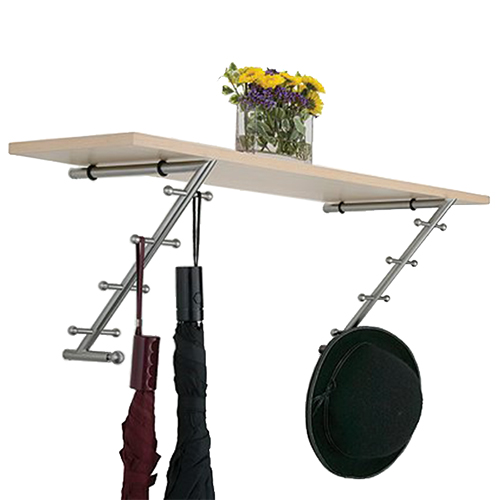 CH45 Combination Metal Hook/Shelving System, Satin Stainless Steel ...