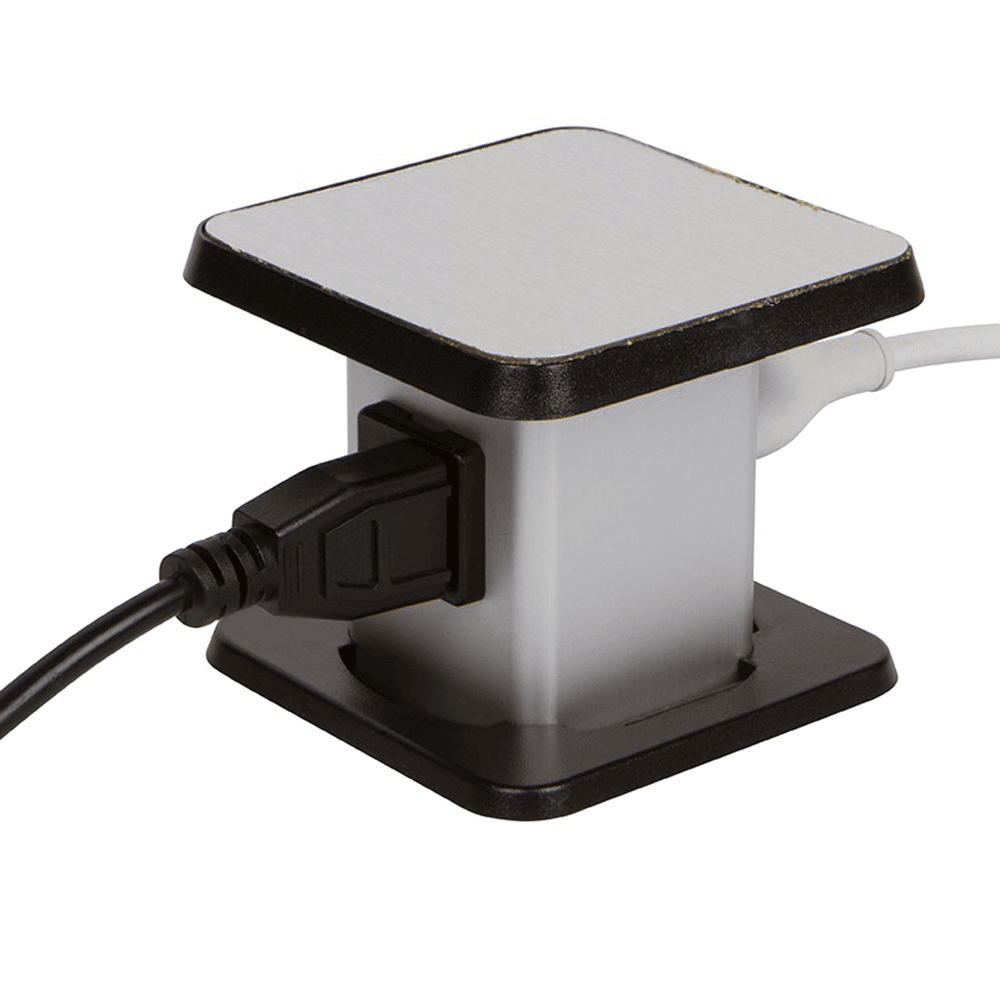 3-5/8" Pop-Up Power Grommet with 2 Electric Outlets, Black Microdot ...