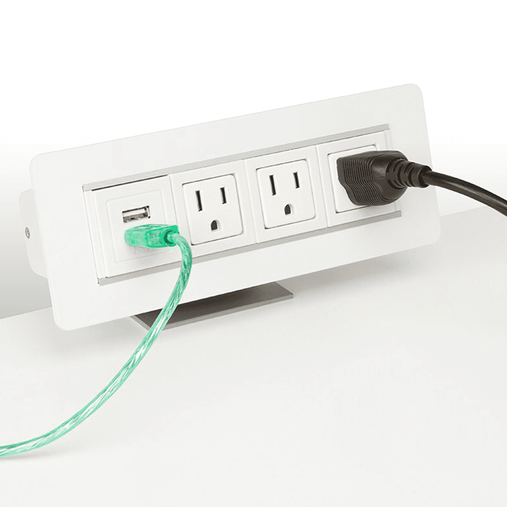 8" Edge Mount Power Dock with 3 Power and 2 USB Outlets, Black | Wurth ...