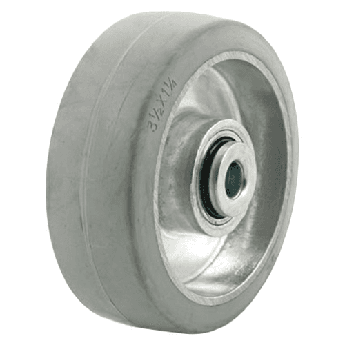 3-1/2" W-AH Flat Free Semi-Pneumatic Solid Rubber Wheel with Centered ...