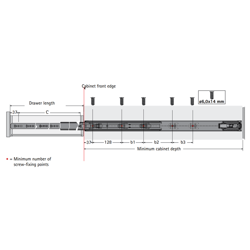 5632 Drawer Slide with 90lb Capacity, Full Extension, Side-Mount, Self ...