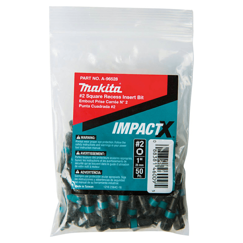 #2 x 1" ImpactX Square Drive Recess Insert Bit (50/Pack) | Würth Louis ...