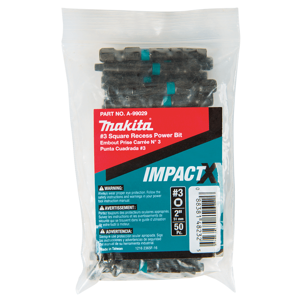 #3 x 2" ImpactX Square Drive Recess Power Bit (50/Pack) | Würth Louis ...