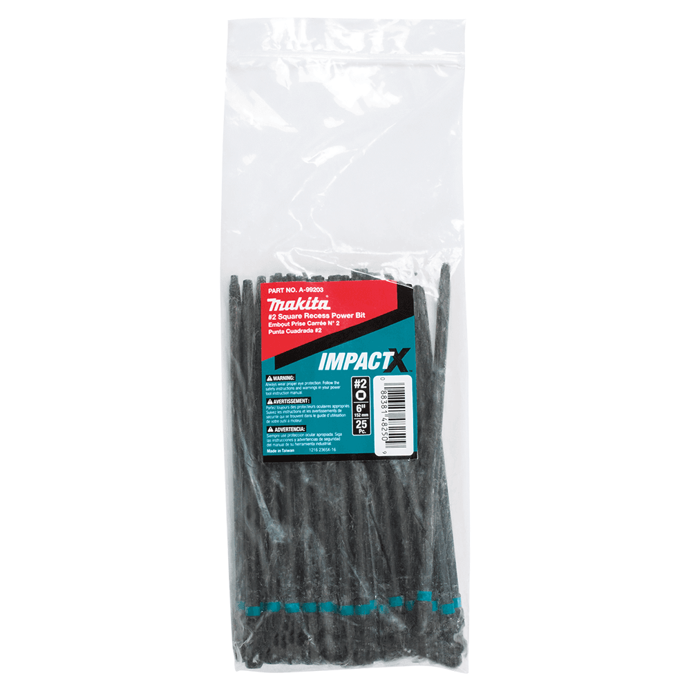 #2 x 6" ImpactX Square Drive Recess Power Bit (25/Pack) | Würth Louis ...