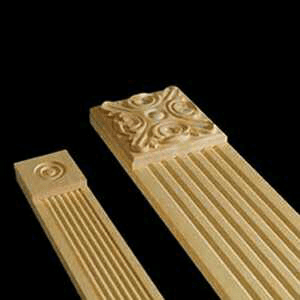 4" x 3" Beaded Plain Cap with Cove Edge Plinth, Hickory | Würth Louis ...