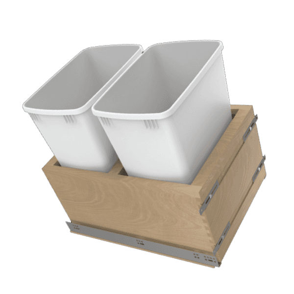 Double 32 QT Door-Mount Waste Container Pullout with BLUMOTION TANDEM ...