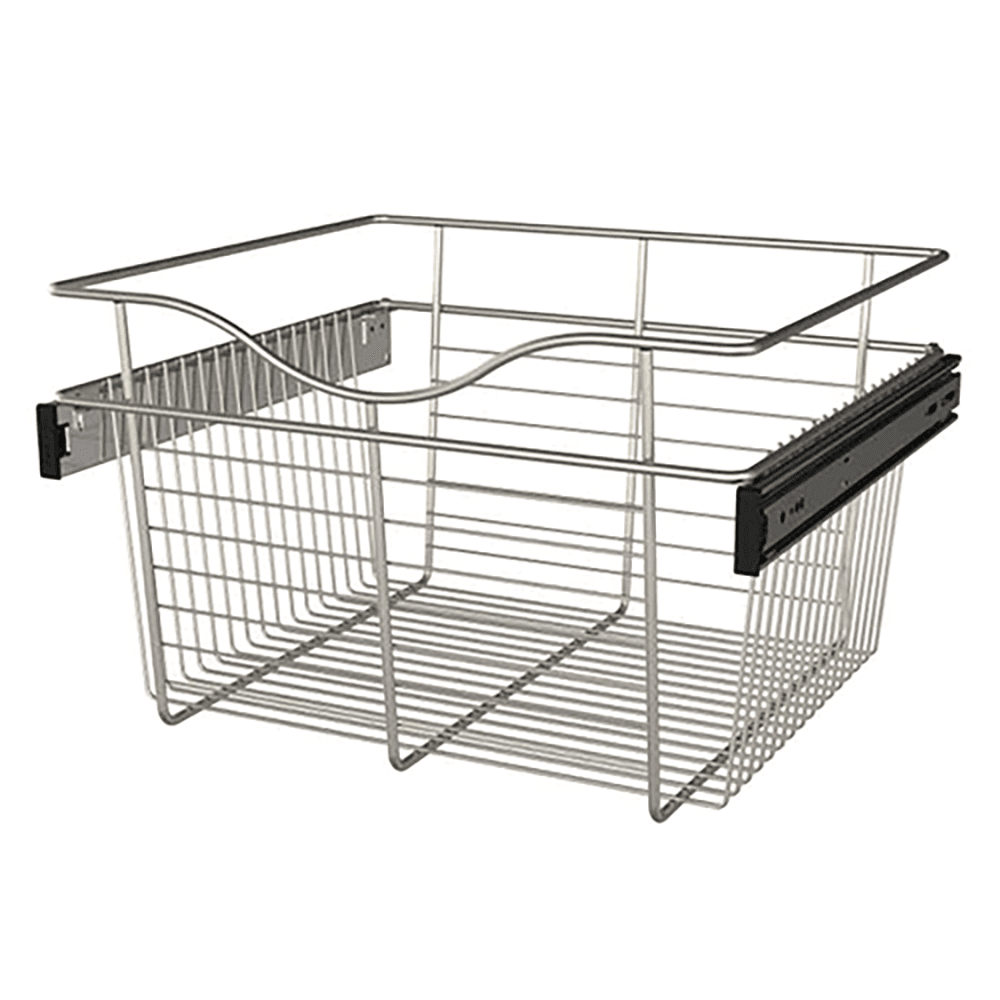 11" x 16" x 18" Wide Heavy-Gauge Pull-Out Wire Basket, Satin Nickel Finish | Würth Louis & Company