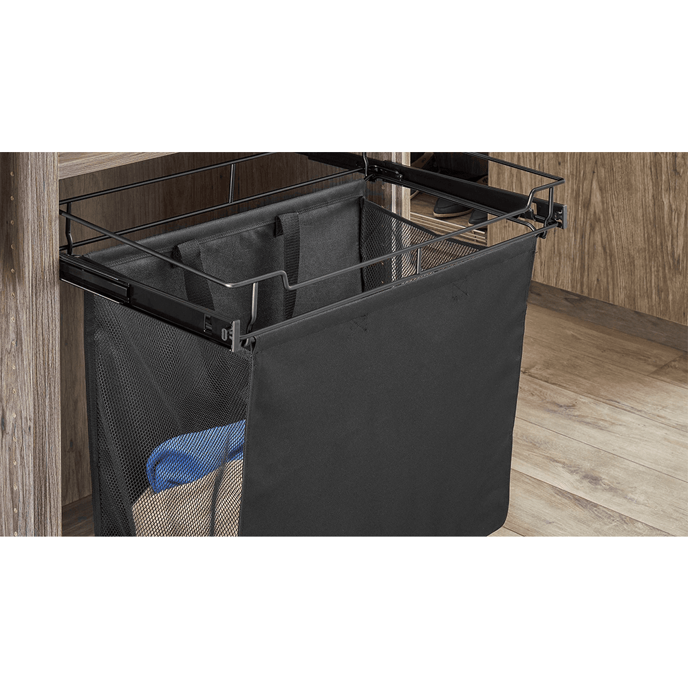 18" Wide Pull-Out Hamper with Canvas Bag, Powder-Coated Finish | Würth ...
