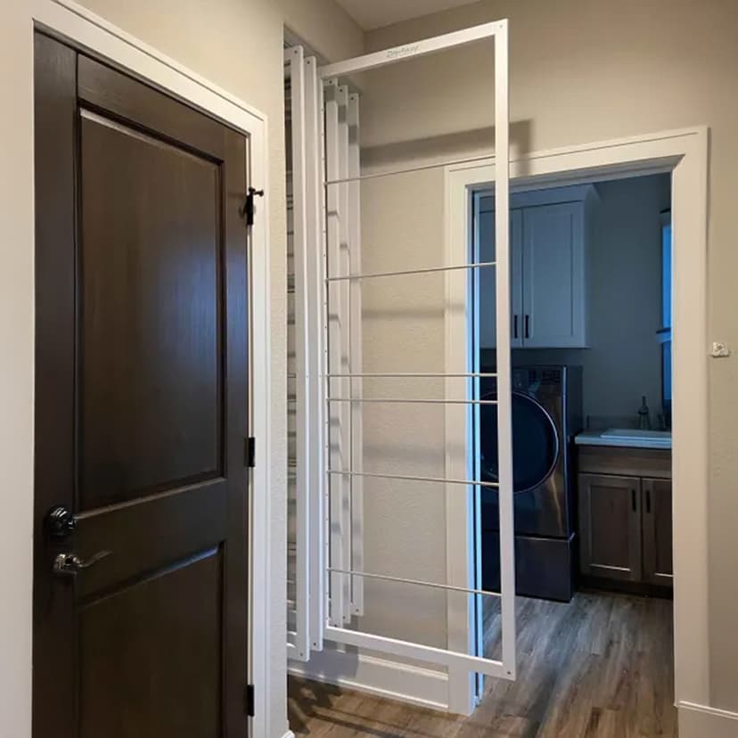 DryAway 24" Vertical Pullout Laundry Drying Rack in White, Space-Saving ...