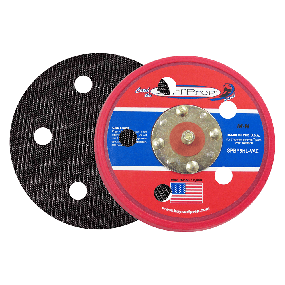 5" Hook/Loop Vacuum Backup Pad, 5 Holes | Wurth Louis and Company