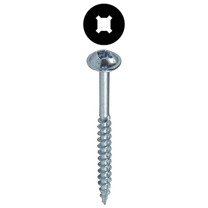 #8 x 3" Round Washer Head Installation Screw, Combo Drive Coarse Thread ...