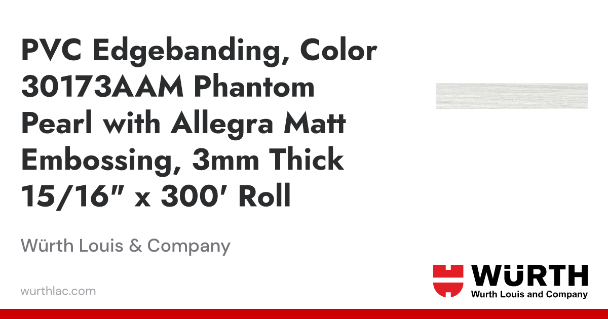 PVC Edgebanding, Color 30173AAM Phantom Pearl with Allegra Matt ...