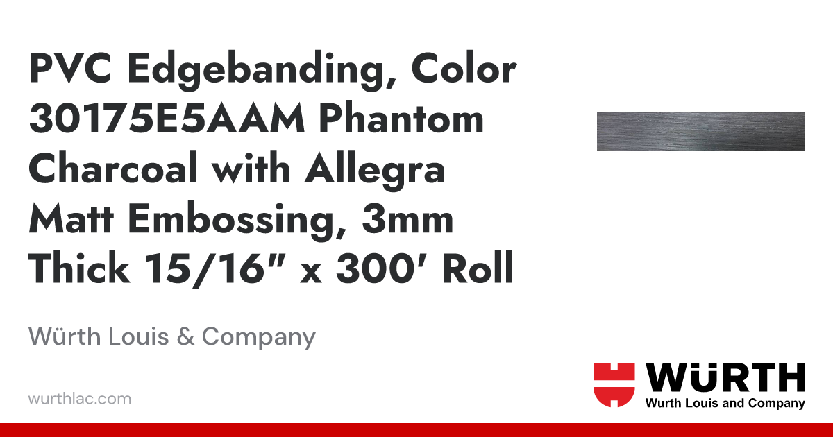 PVC Edgebanding, Color 30175E5AAM Phantom Charcoal with Allegra Matt ...