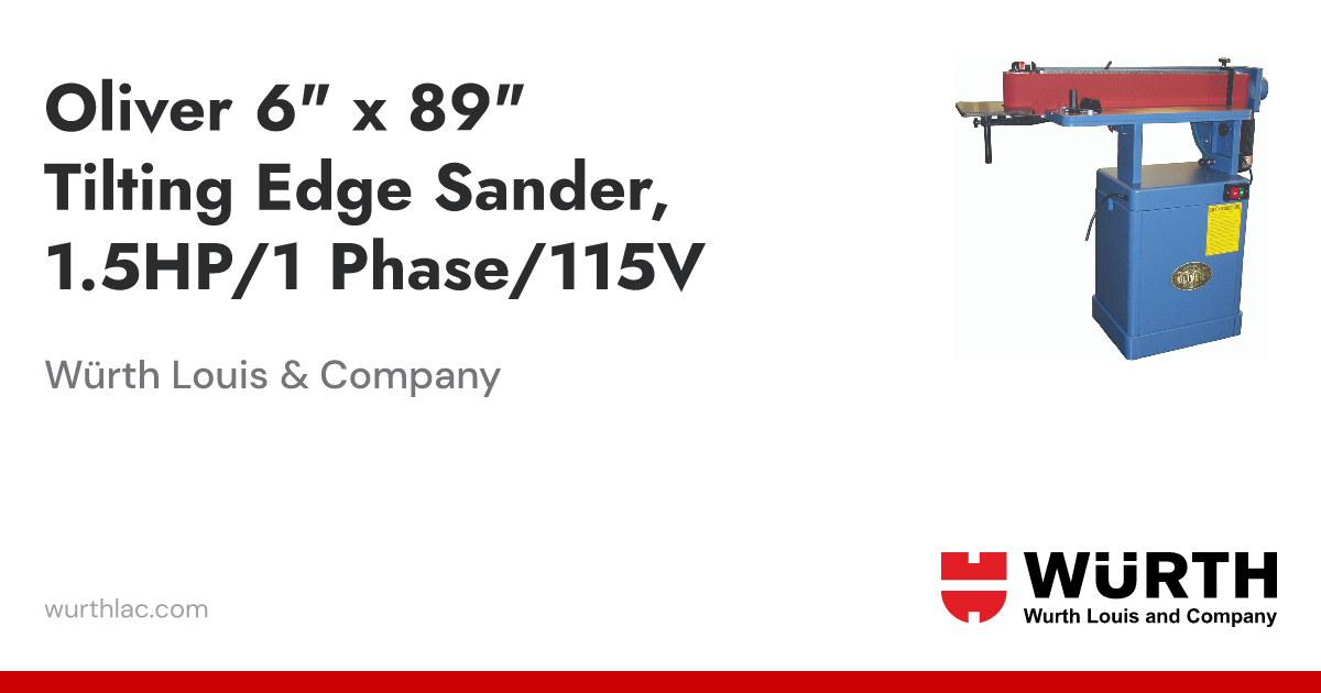 Oliver 6" x 89" Tilting Edge Sander, 1.5HP/1 Phase/115V | Würth Louis ...