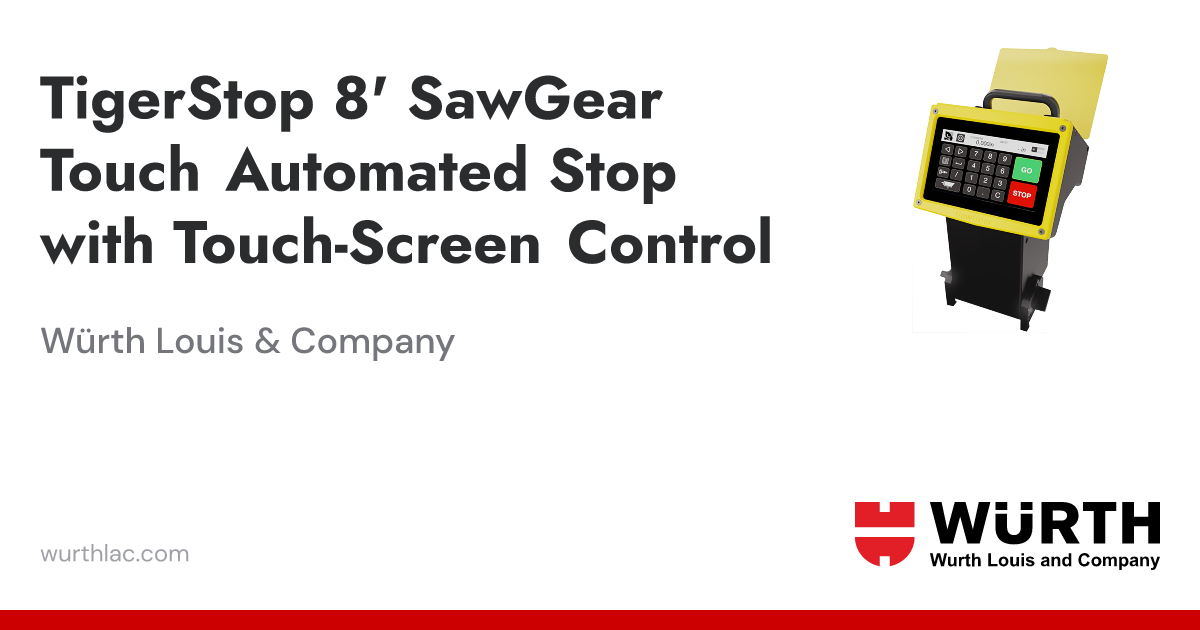 TigerStop 8' SawGear Touch Automated Stop with Touch-Screen Control | Würth Louis & Company