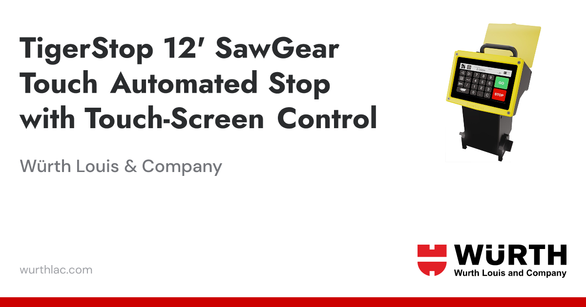 TigerStop 12' SawGear Touch Automated Stop with Touch-Screen Control | Würth Louis & Company