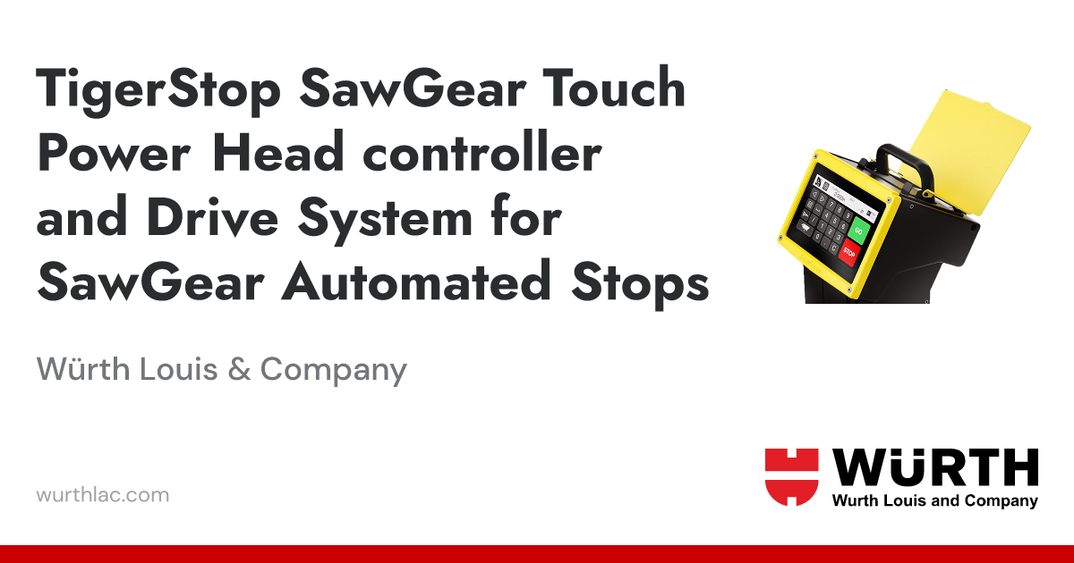 TigerStop SawGear Touch Power Head controller and Drive System for SawGear Automated Stops ...