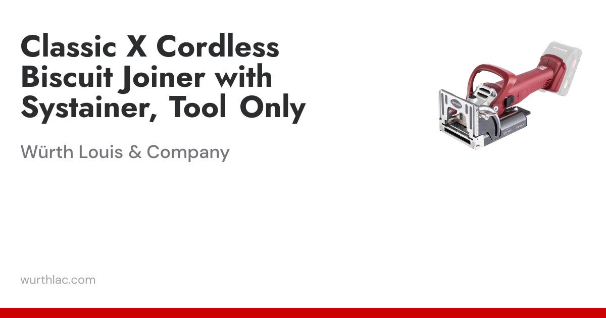 Classic X Cordless Biscuit Joiner with Systainer, Tool Only | Würth ...