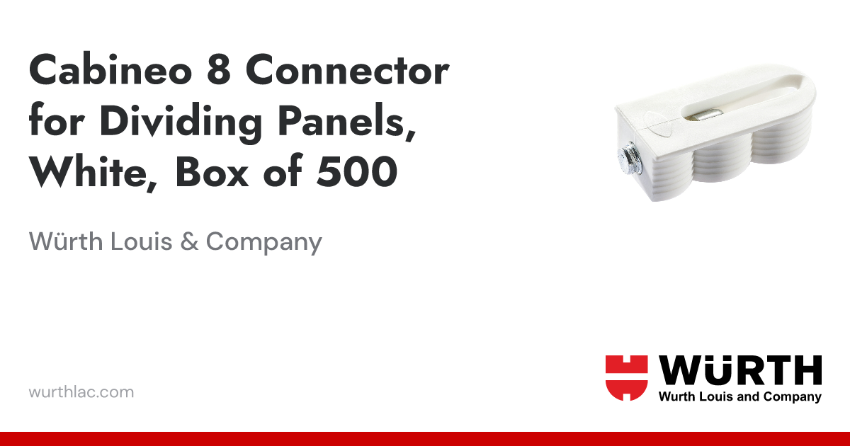 Cabineo 8 Connector for Dividing Panels, White, Box of 500 | Würth Louis & Company