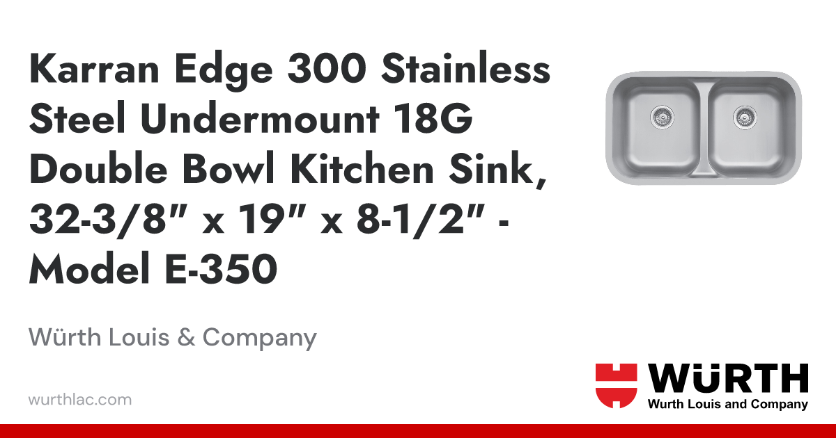 Karran Edge 300 Stainless Steel Undermount 18G Double Bowl Kitchen Sink ...