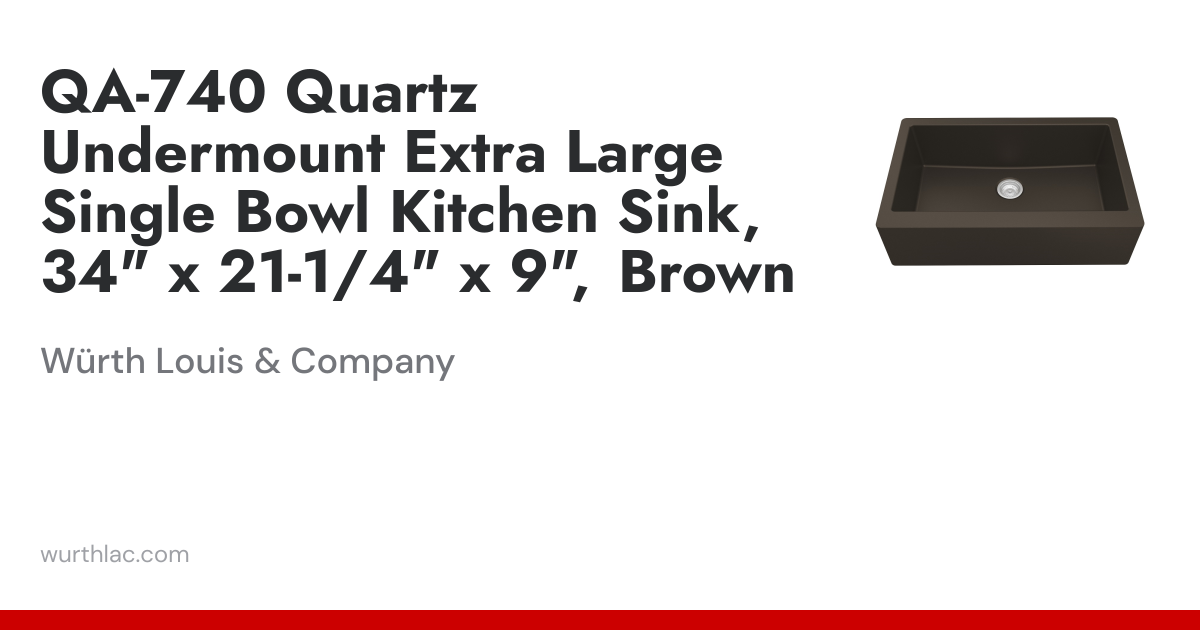 QA-740 Quartz Undermount Extra Large Single Bowl Kitchen Sink, 34" x 21 ...