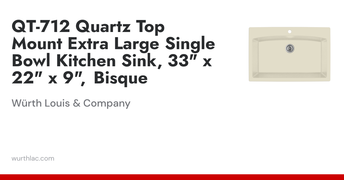 QT-712 Quartz Top Mount Extra Large Single Bowl Kitchen Sink, 33" x 22 ...
