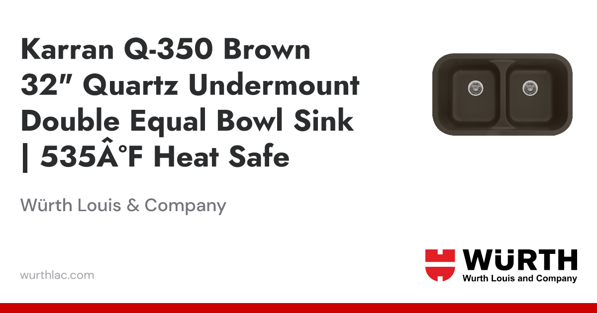 Karran Q-350 Brown 32" Quartz Undermount Double Equal Bowl Sink | 535Â ...