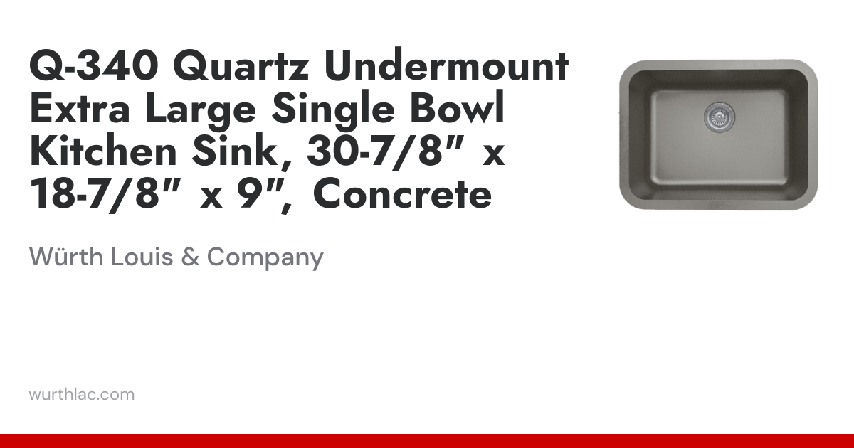 Q-340 Quartz Undermount Extra Large Single Bowl Kitchen Sink, 30-7/8" x ...