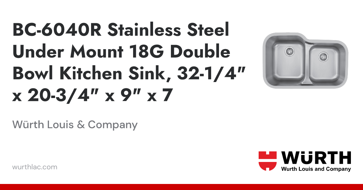 BC-6040R Stainless Steel Under Mount 18G Double Bowl Kitchen Sink, 32-1 ...