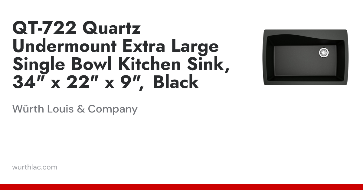 QT-722 Quartz Undermount Extra Large Single Bowl Kitchen Sink, 34" x 22 ...