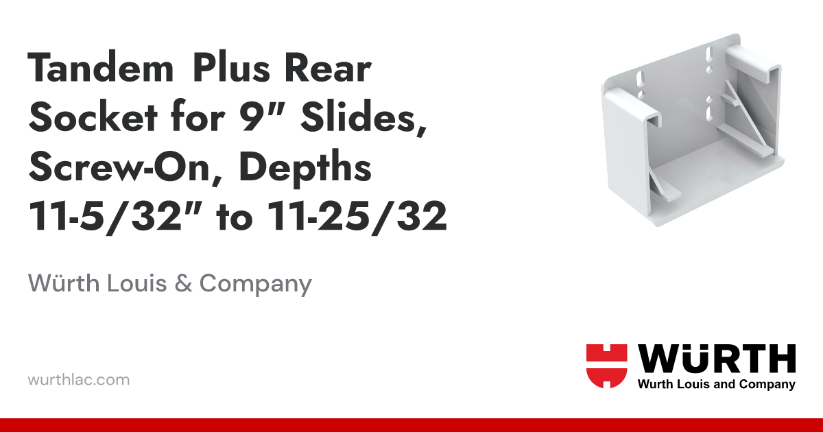 Tandem Plus Rear Socket for 9" Slides, Screw-On, Depths 11-5/32" to 11 ...