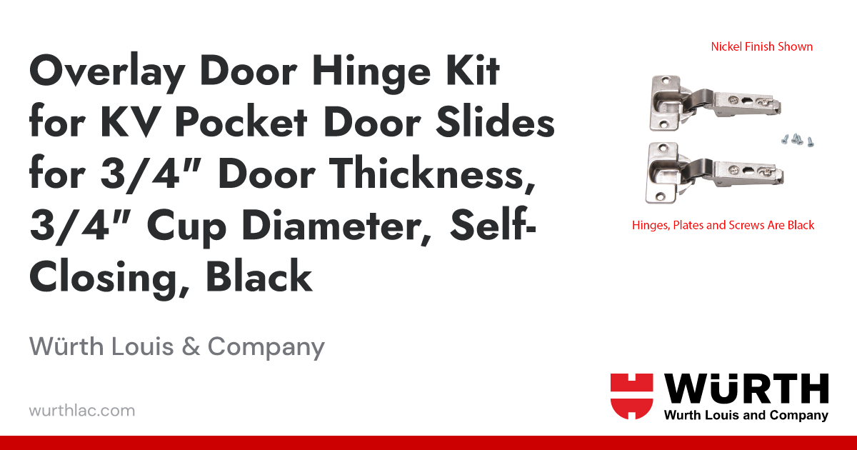 Overlay Door Hinge Kit for KV Pocket Door Slides for 3/4" Door ...