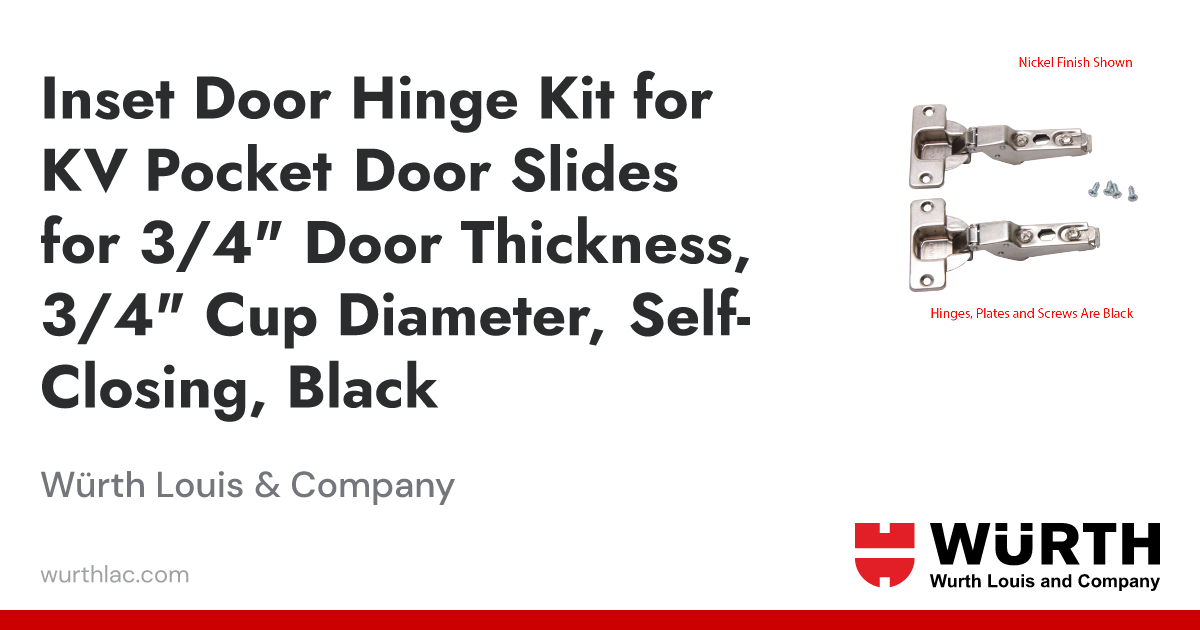 Inset Door Hinge Kit for KV Pocket Door Slides for 3/4" Door Thickness ...