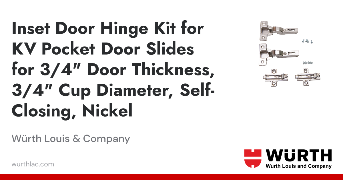 Inset Door Hinge Kit for KV Pocket Door Slides for 3/4" Door Thickness ...
