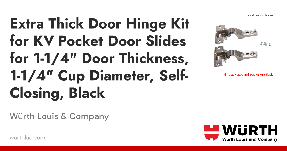 Extra Thick Door Hinge Kit for KV Pocket Door Slides for 1-1/4" Door ...