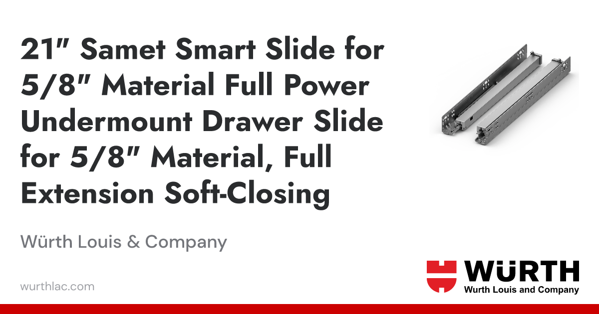 21" Samet Smart Slide for 5/8" Material Full Power Undermount Drawer ...