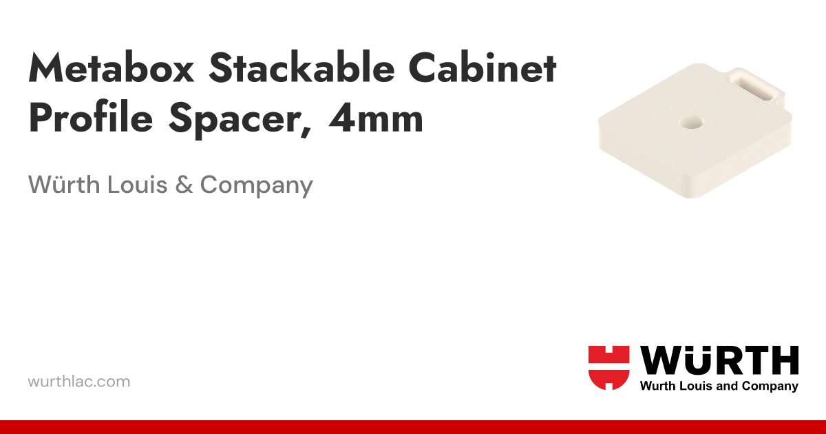Metabox Stackable Cabinet Profile Spacer, 4mm | Würth Louis & Company
