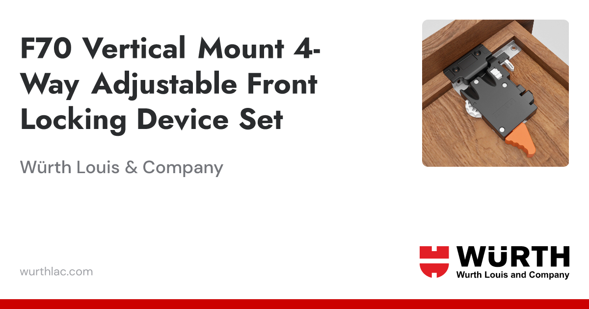 F70 Vertical Mount 4-Way Adjustable Front Locking Device Set | Würth ...