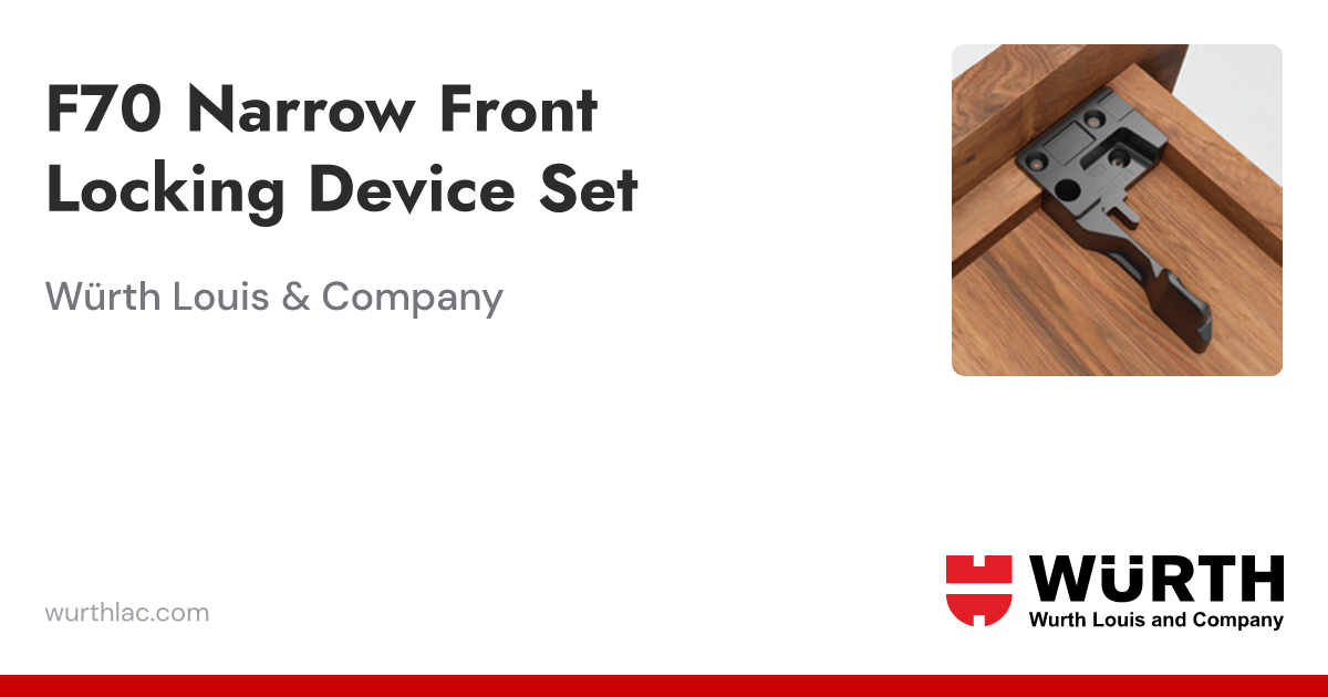 F70 Narrow Front Locking Device Set | Würth Louis & Company