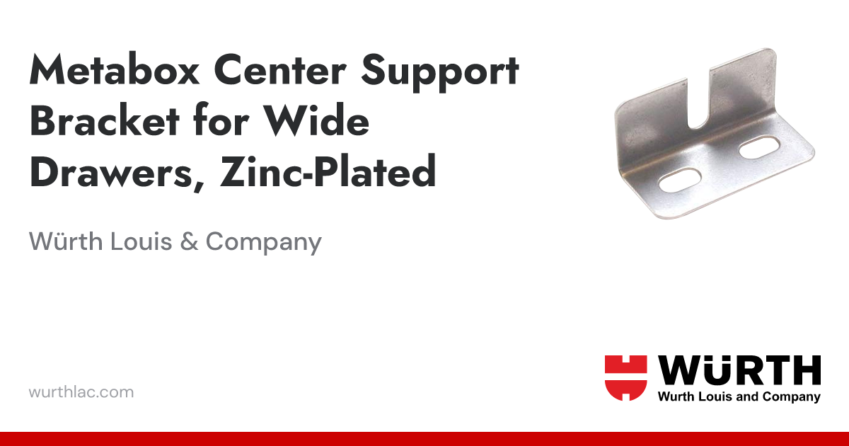 Metabox Center Support Bracket for Wide Drawers, Zinc-Plated | Würth ...