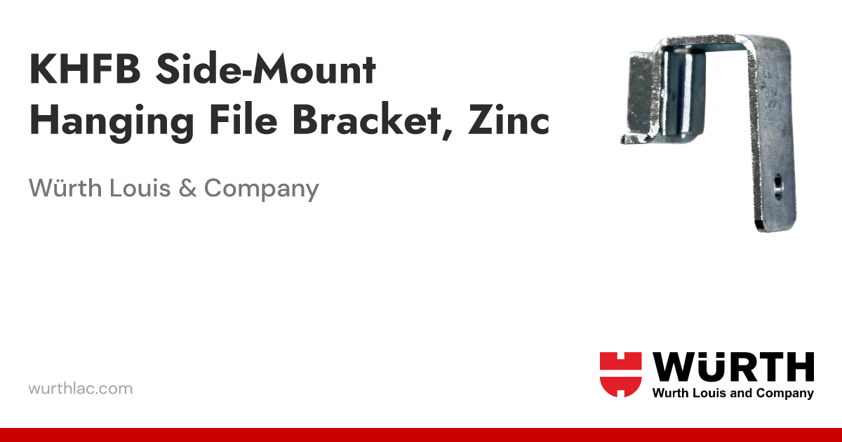 KHFB Side-Mount Hanging File Bracket, Zinc | Würth Louis & Company