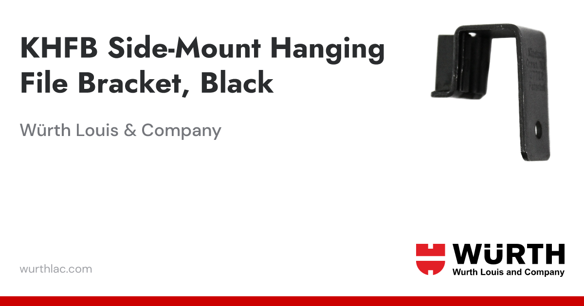 KHFB Side-Mount Hanging File Bracket, Black | Würth Louis & Company