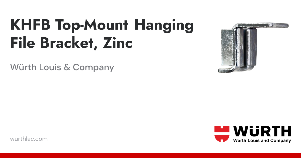 KHFB Top-Mount Hanging File Bracket, Zinc | Würth Louis & Company