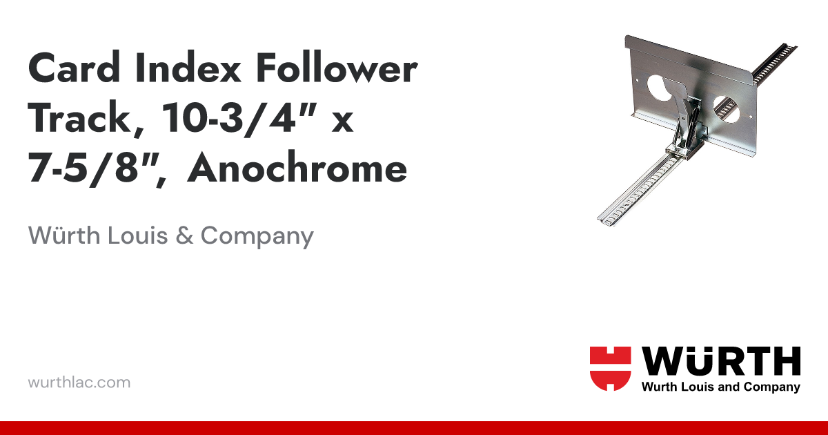 Card Index Follower Track, 10-3/4" x 7-5/8", Anochrome | Würth Louis ...