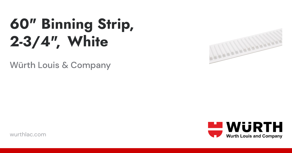60" Binning Strip, 2-3/4", White | Würth Louis & Company