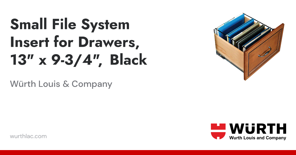 Small File System Insert for Drawers, 13" x 9-3/4", Black | Würth Louis ...