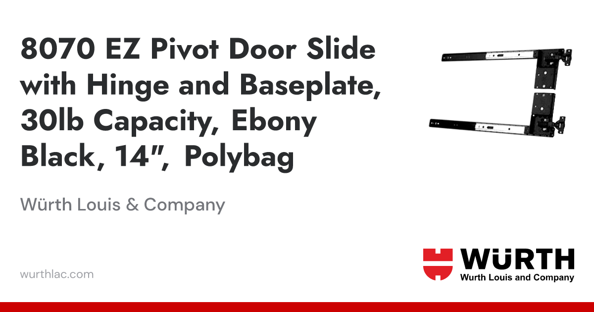 8070 EZ Pivot Door Slide with Hinge and Baseplate, 30lb Capacity, Ebony ...
