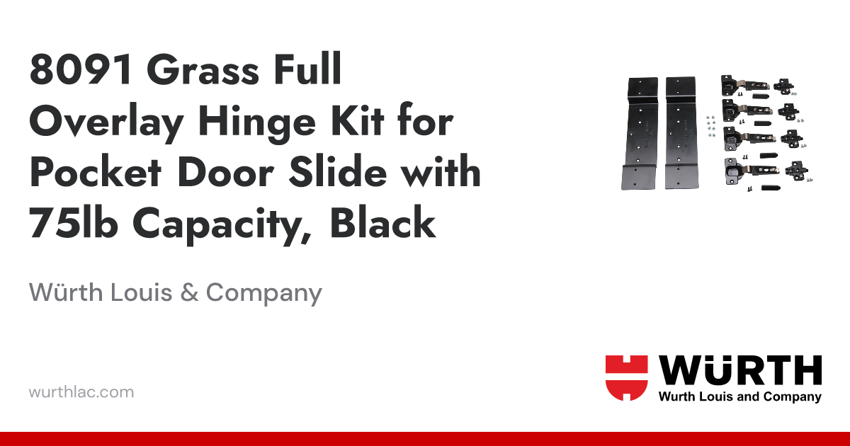 8091 Grass Full Overlay Hinge Kit for Pocket Door Slide with 75lb ...